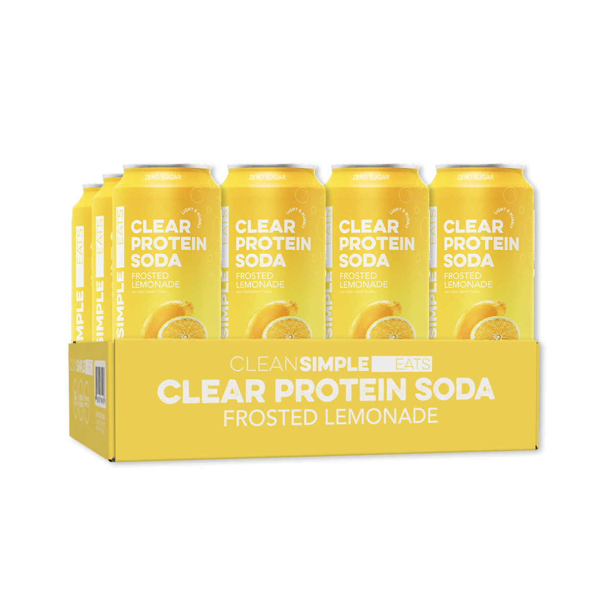 Clear Protein Soda: Frosted Lemonade (12 Pack) | Clean Simple Eats