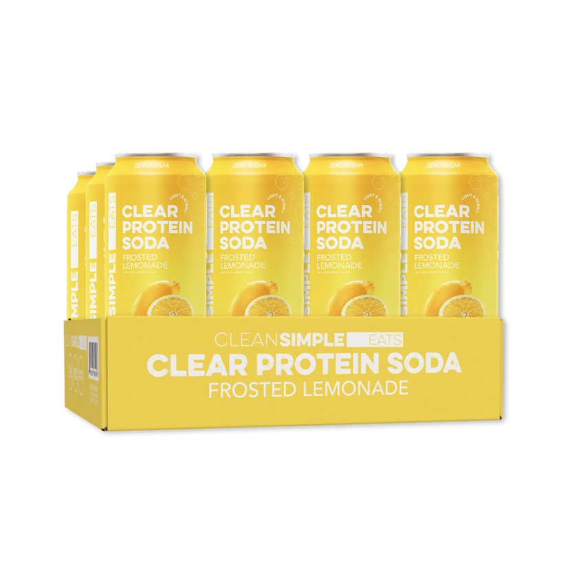 Clear Protein Soda: Frosted Lemonade (12 Pack) | Clean Simple Eats