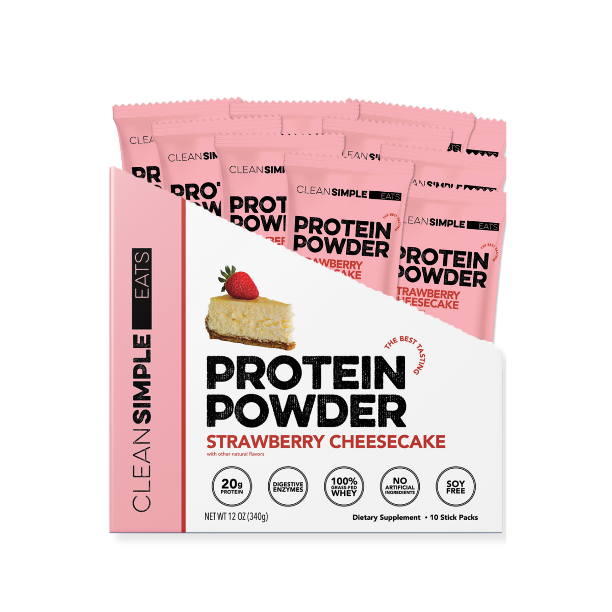 Protein Powder (packets) - Strawberry Cheesecake | CSE – Clean Simple Eats
