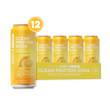 Clear Protein Soda: Frosted Lemonade (12 Pack) | Clean Simple Eats