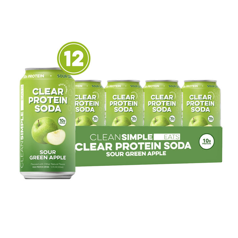 Clear Protein Soda: Green Apple (12 Pack) | Clean Simple Eats